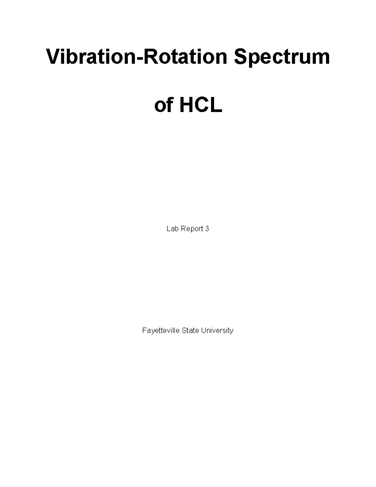 Vibration-Rotation Spectrum of HCL - Vibration-Rotation Spectrum of HCL ...