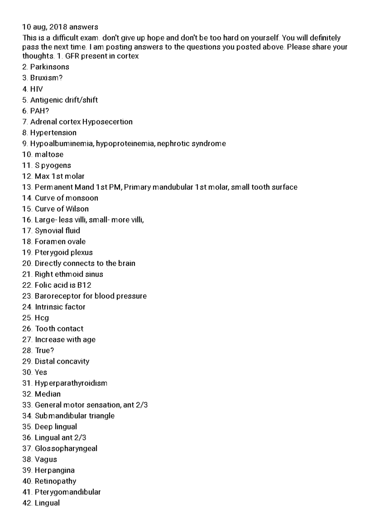 Exam 10 August 2018, questions - 10 aug, 2018 answers This is a ...