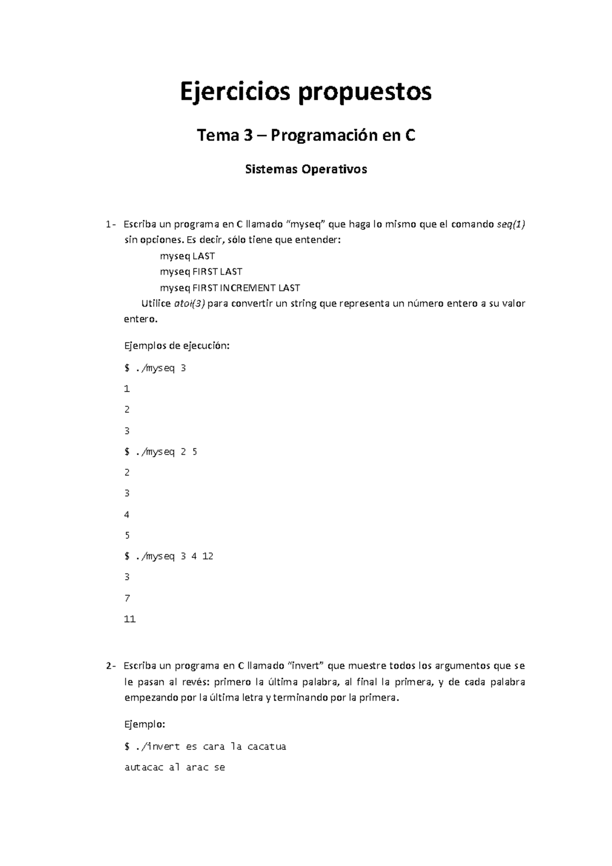 Problemas tema3 - Ejercicio Resueltos - - Studocu