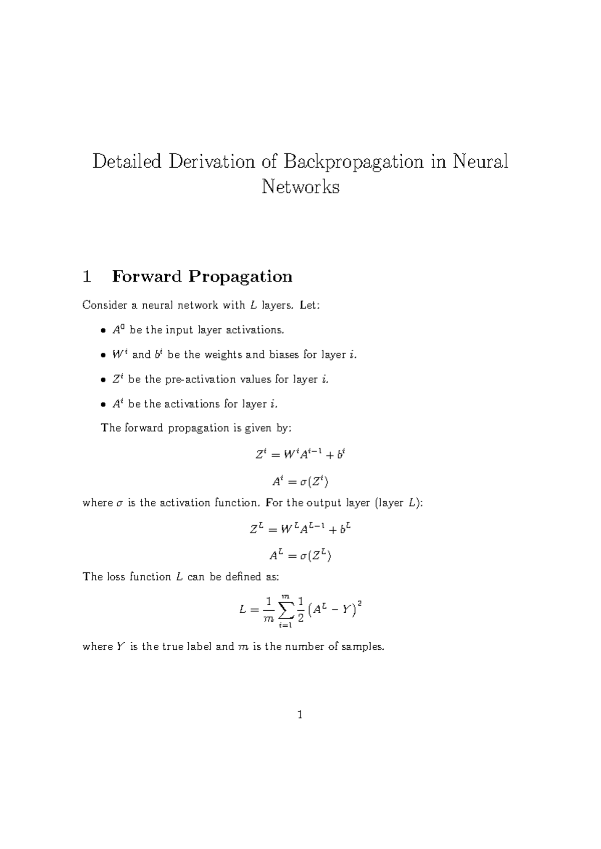 Neural Network - Detailed Derivation of Backpropagation in Neural ...