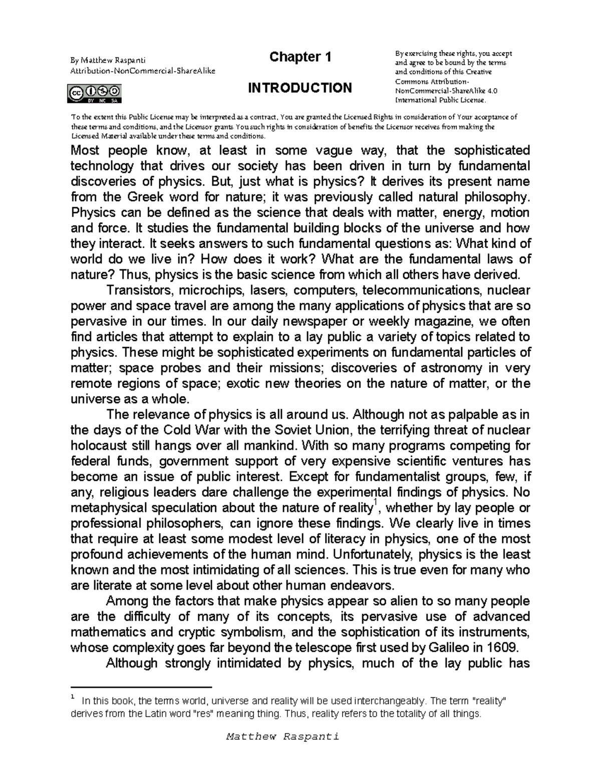 Physics for beginners-01-introduction - Matthew Raspanti Chapter 1 ...