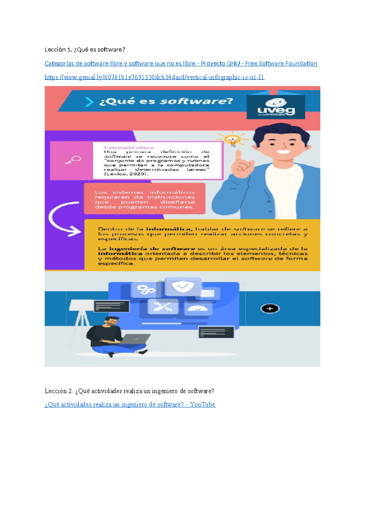 Material de apoyo Ingenieria de software - Lección 1. ¿Qué es software? Categorías de software ...