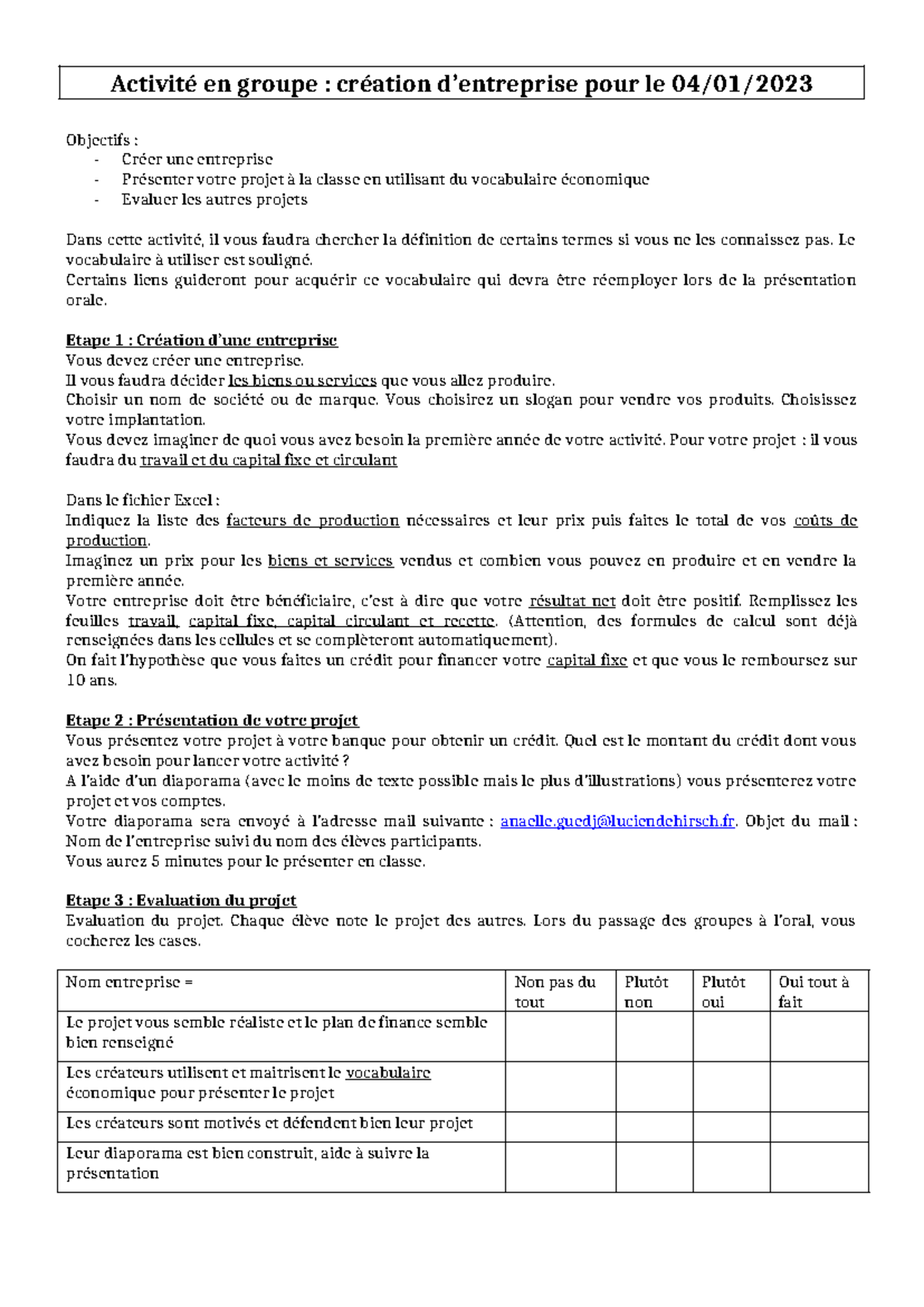 Descriptif du projet 4 - Jekdj - Activité en groupe : création d ...