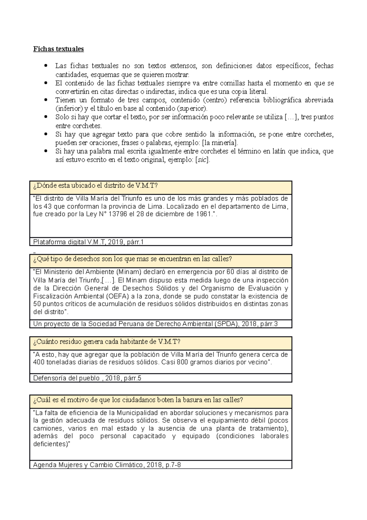 Fichas textuales (miriam) - Fichas textuales Las fichas textuales no ...