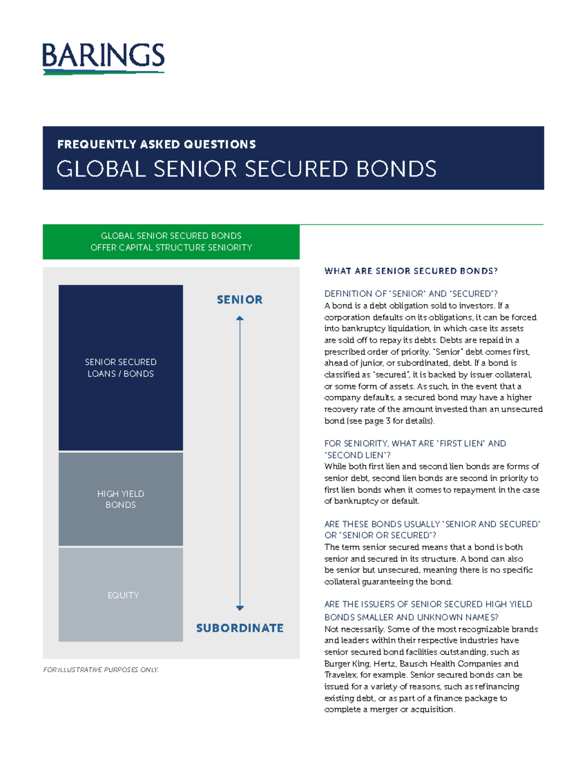 Global Senior Secured Bonds - FREQUENTLY ASKED QUESTIONS GLOBAL SENIOR ...
