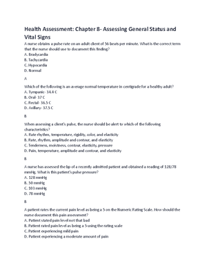 Assessing General Status and Vital Signs (CASE Study) Health Assessment ...