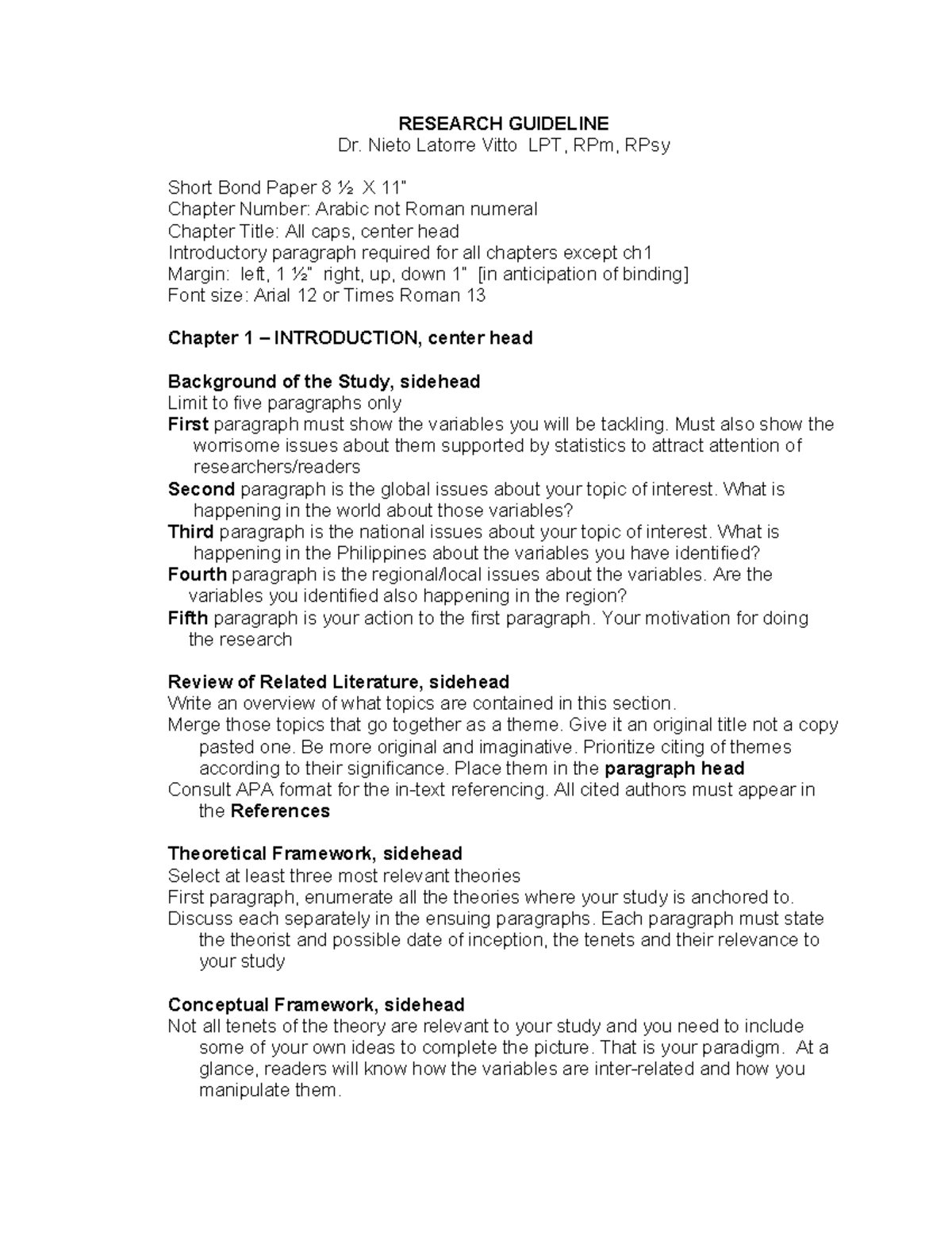 Research-Proposal-Format - RESEARCH GUIDELINE Dr. Nieto Latorre Vitto ...