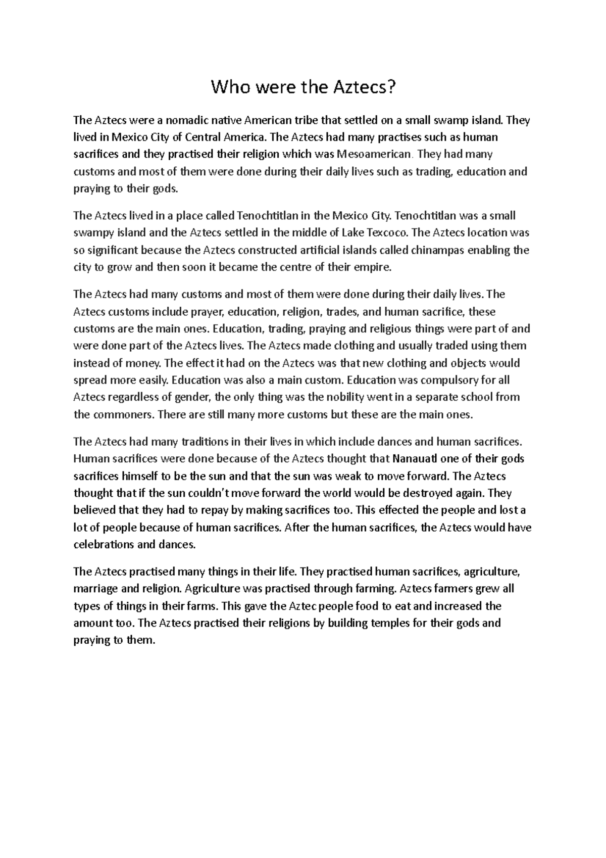 Who were the Aztecs - Who were the Aztecs? The Aztecs were a nomadic ...