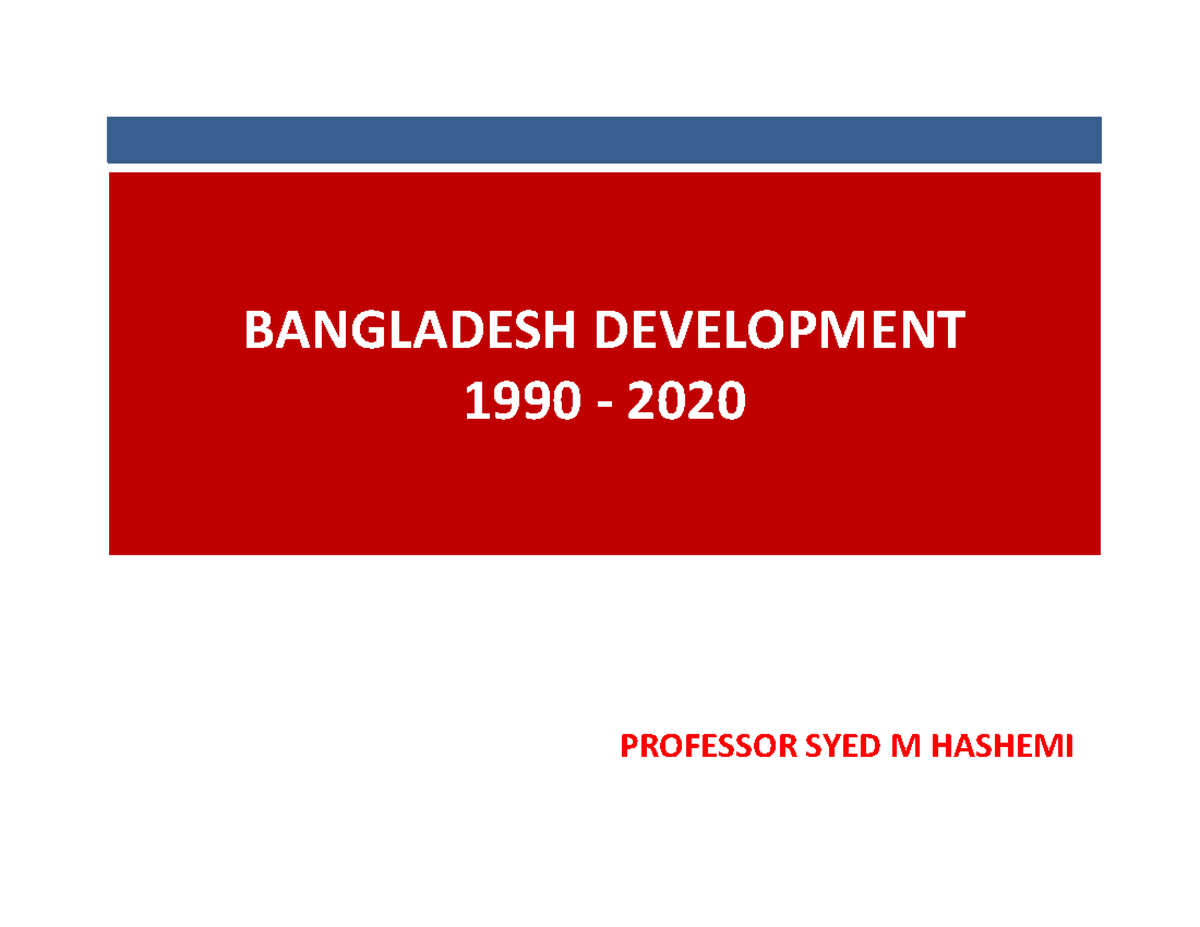 EMB 12 Bangladesh Development 1990-2020 - BANGLADESH DEVELOPMENT 1990 ...