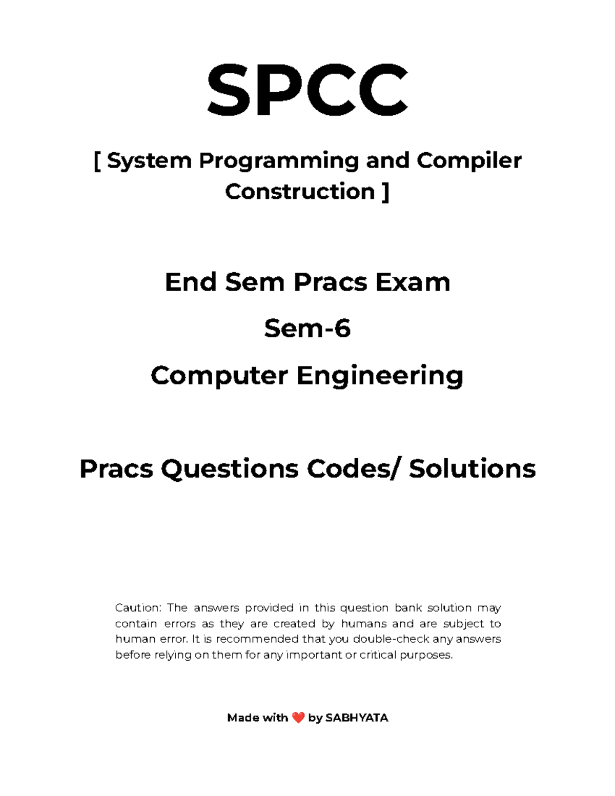 Spcc Prac Sol Sabhyata - SPCC [ System Programming and Compiler Construction ] End Sem Pracs ...