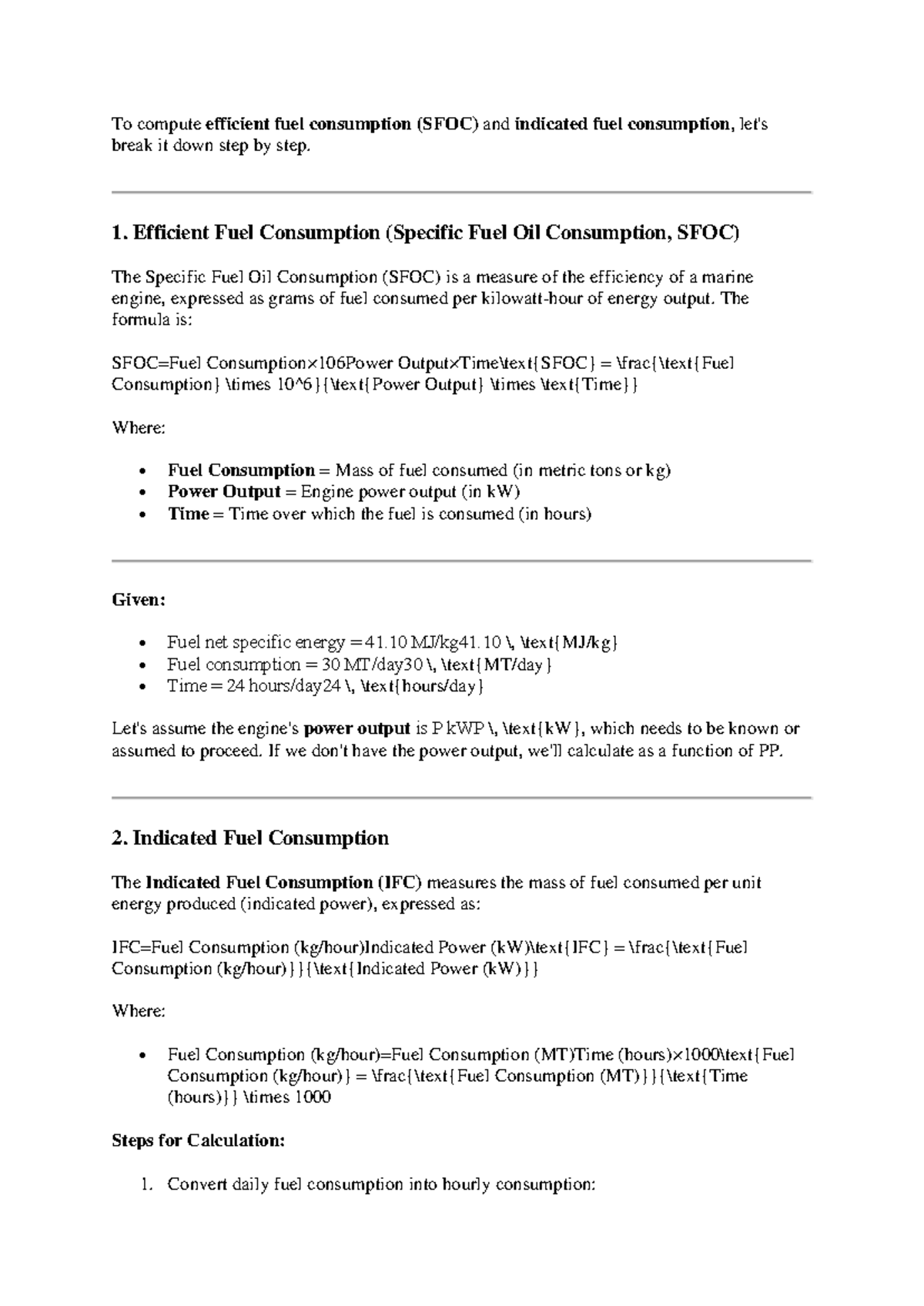Fuel consumption - hjgththdfhfg - To compute efficient fuel consumption ...