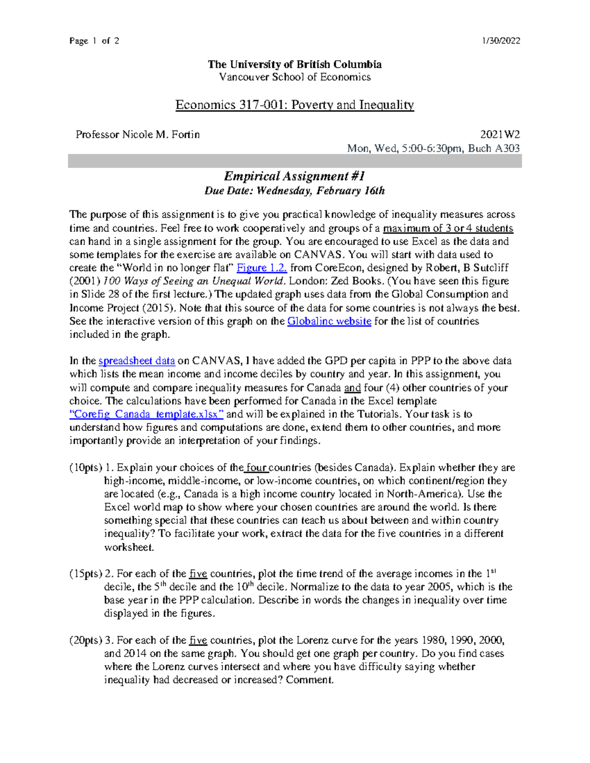 Assignment 1 Questions Spring 2022 - Page 1 of 2 1/30/ The University ...