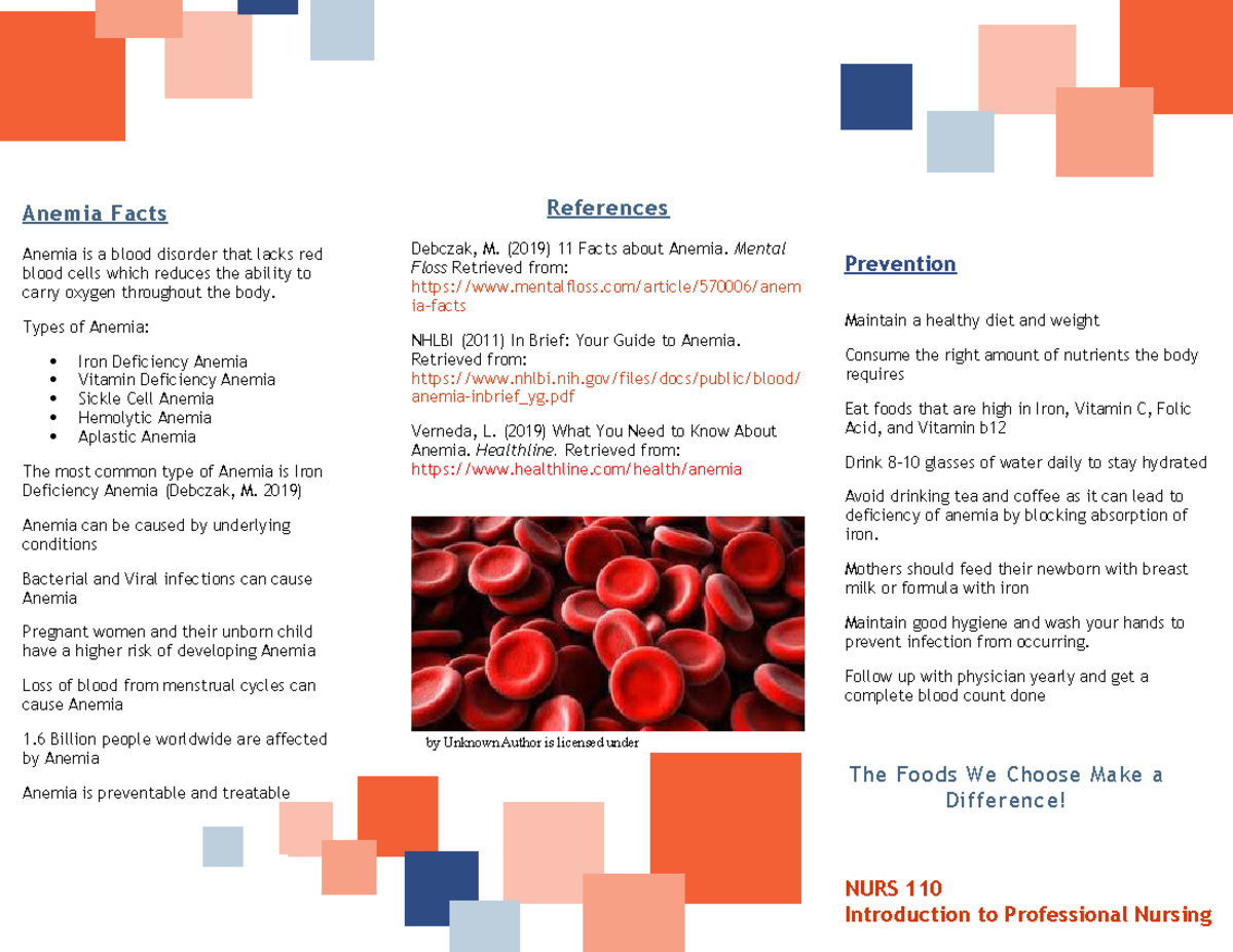 Anemia powerpoint that was made for my med surg class - References ...