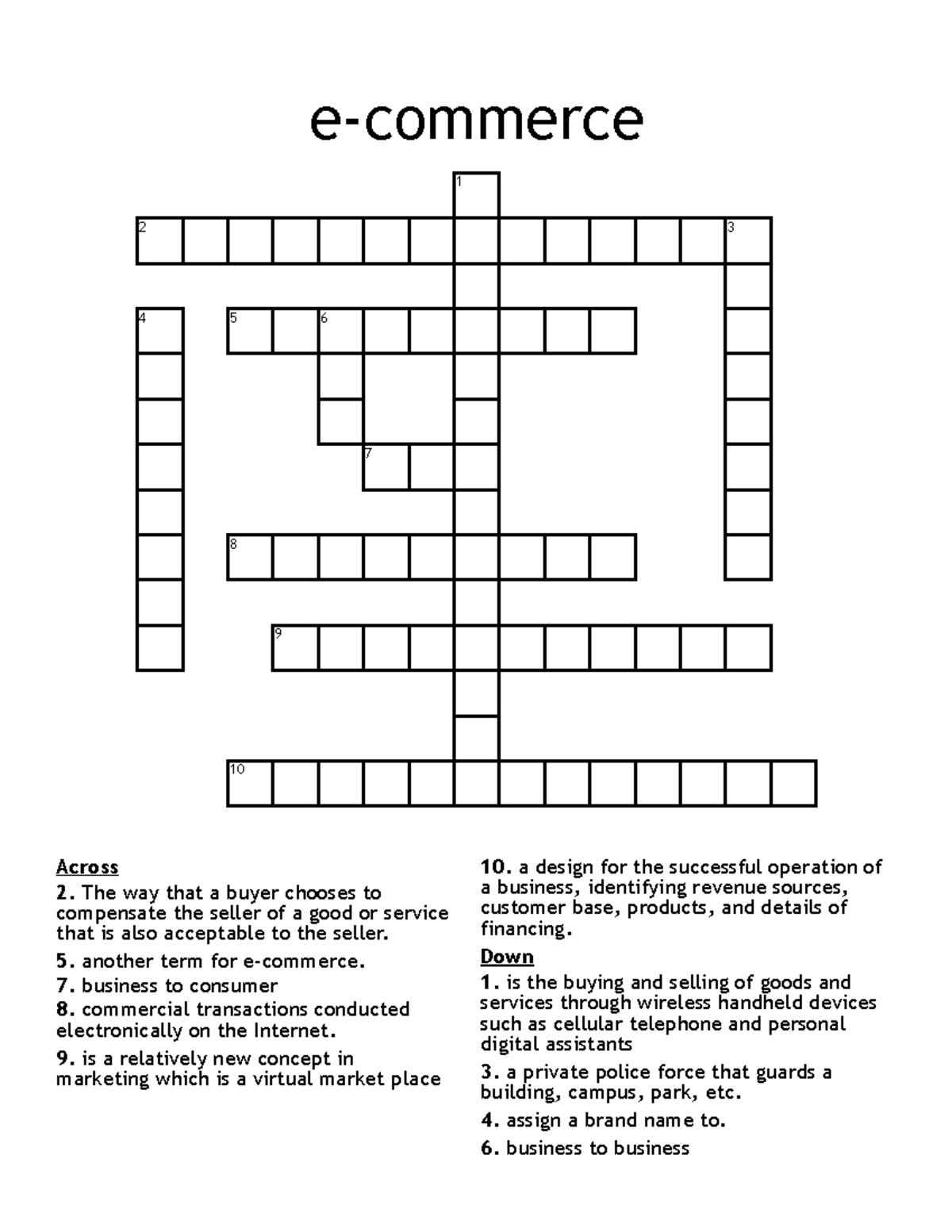 Ecommerce puzzles - refer to notes for the assignment - e-commerce 1 2 ...