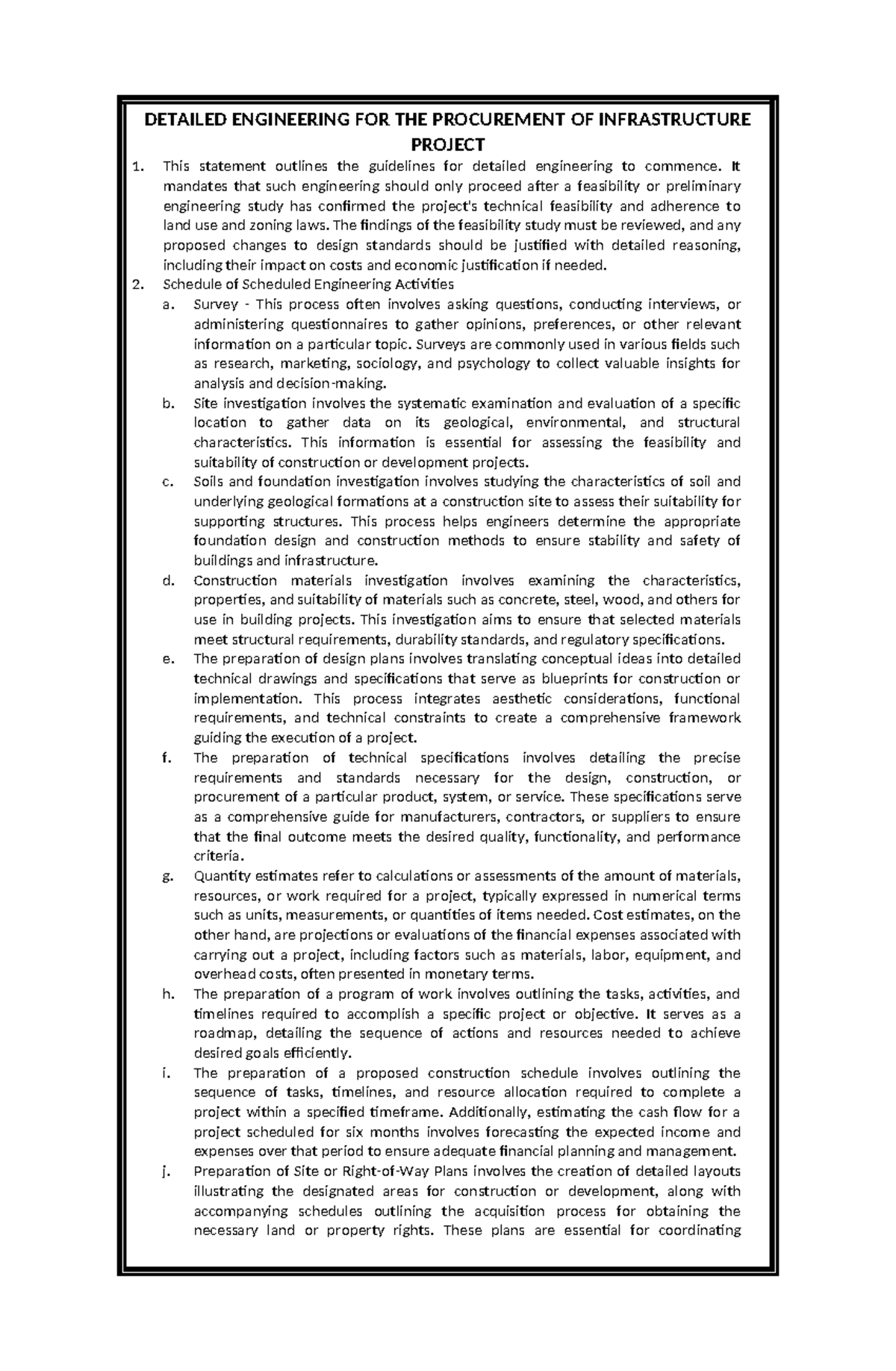 Detailed Engineering FOR THE Procurement OF Infras - DETAILED ...