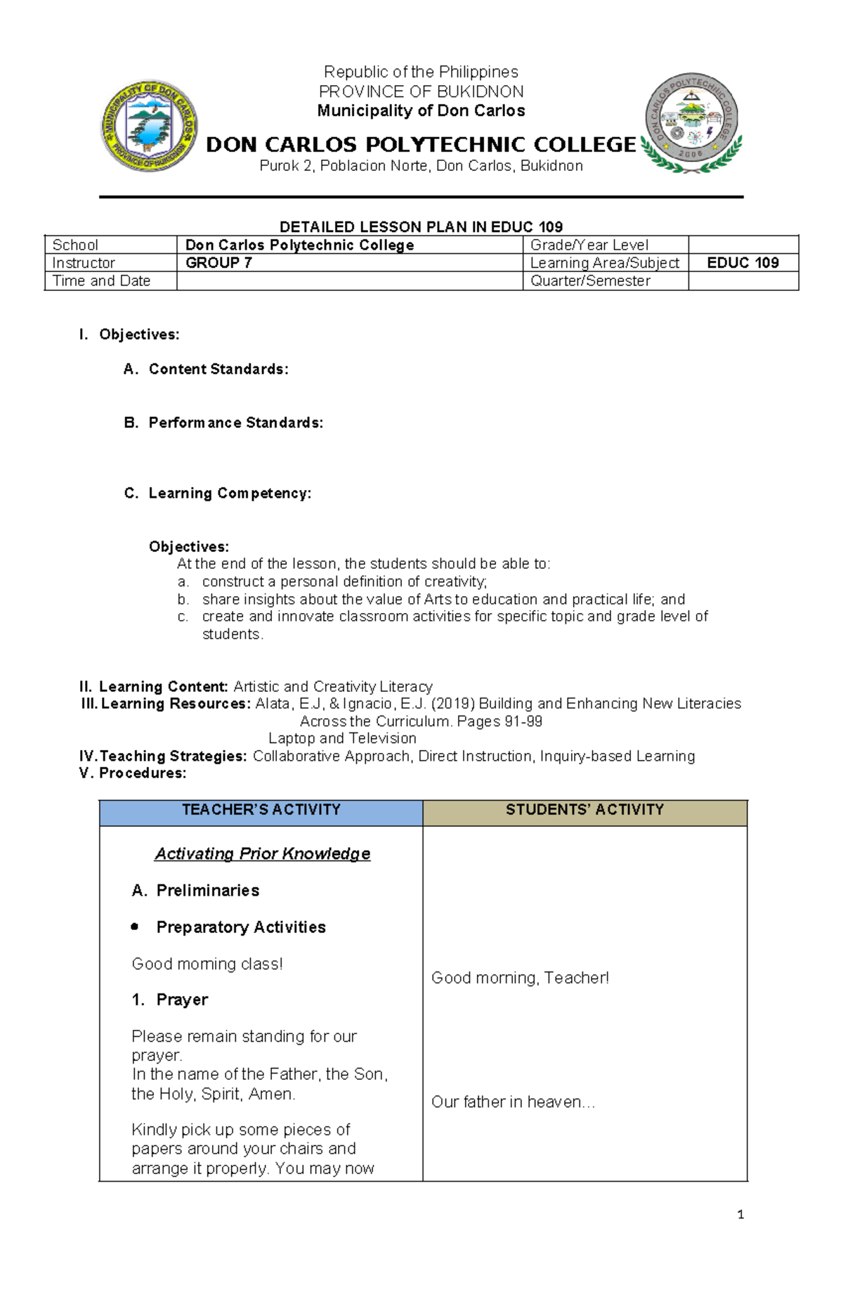 Detailed-Lesson-Plan-Template 1 - Republic of the Philippines PROVINCE ...