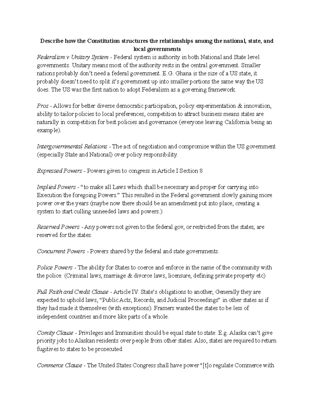 We the People, Thirteenth Edition - Summary of Chapter 3 - Describe how ...