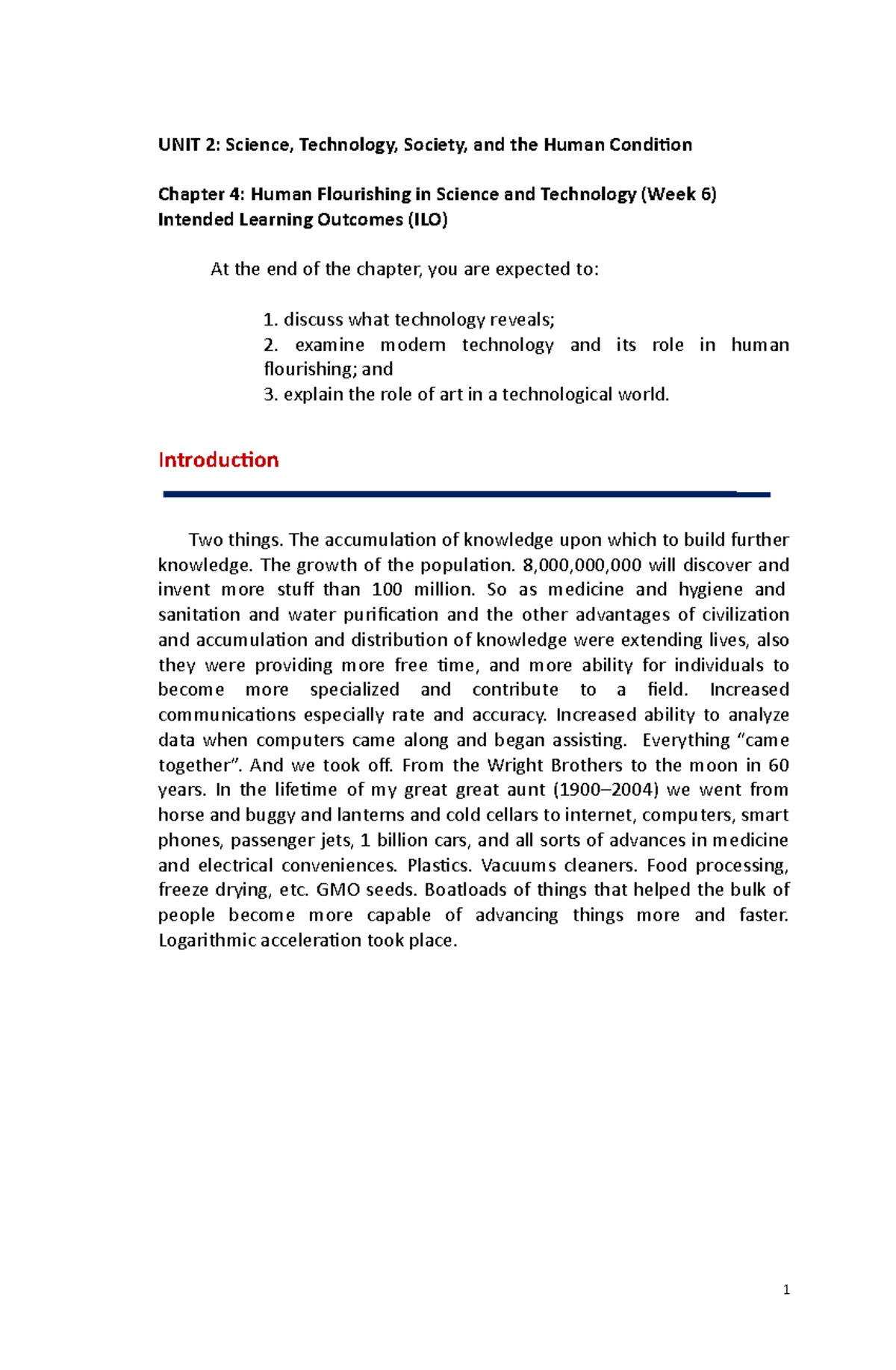 STS Module - powered by ARS - Midterm - UNIT 2: Science, Technology, Society, and the Human ...