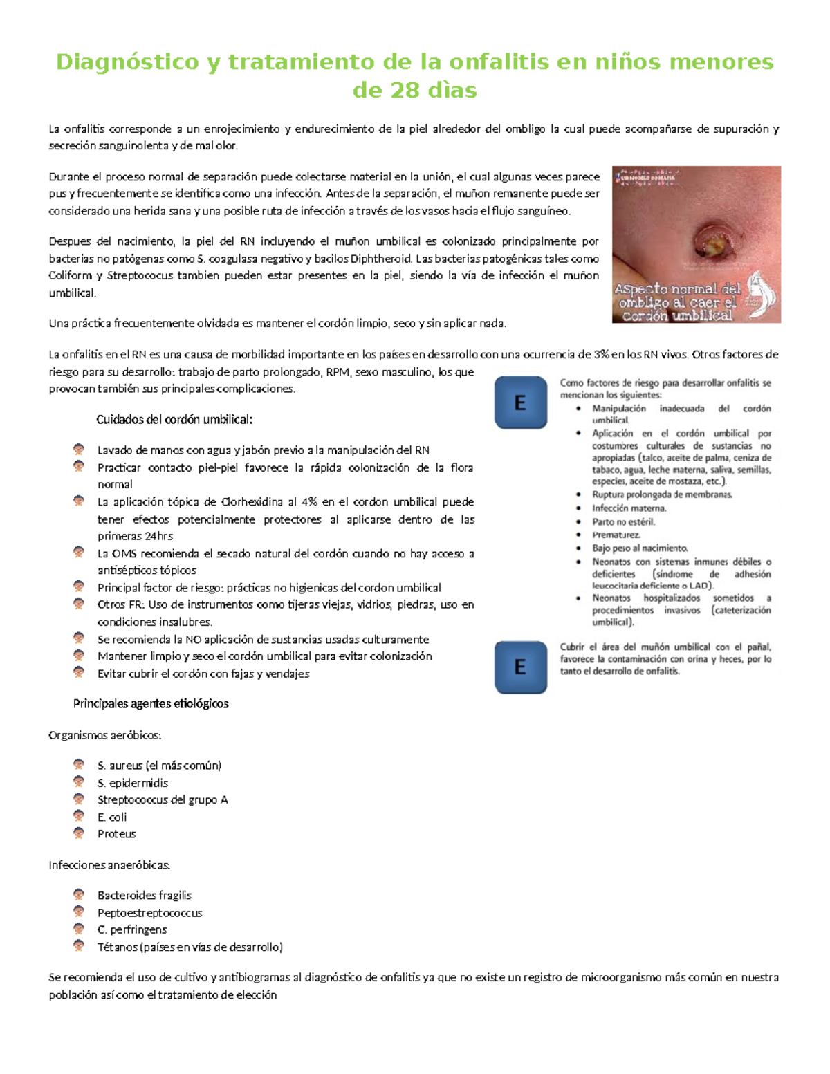 Onfalitis GPC México - Diagnóstico y tratamiento de la onfalitis en ...
