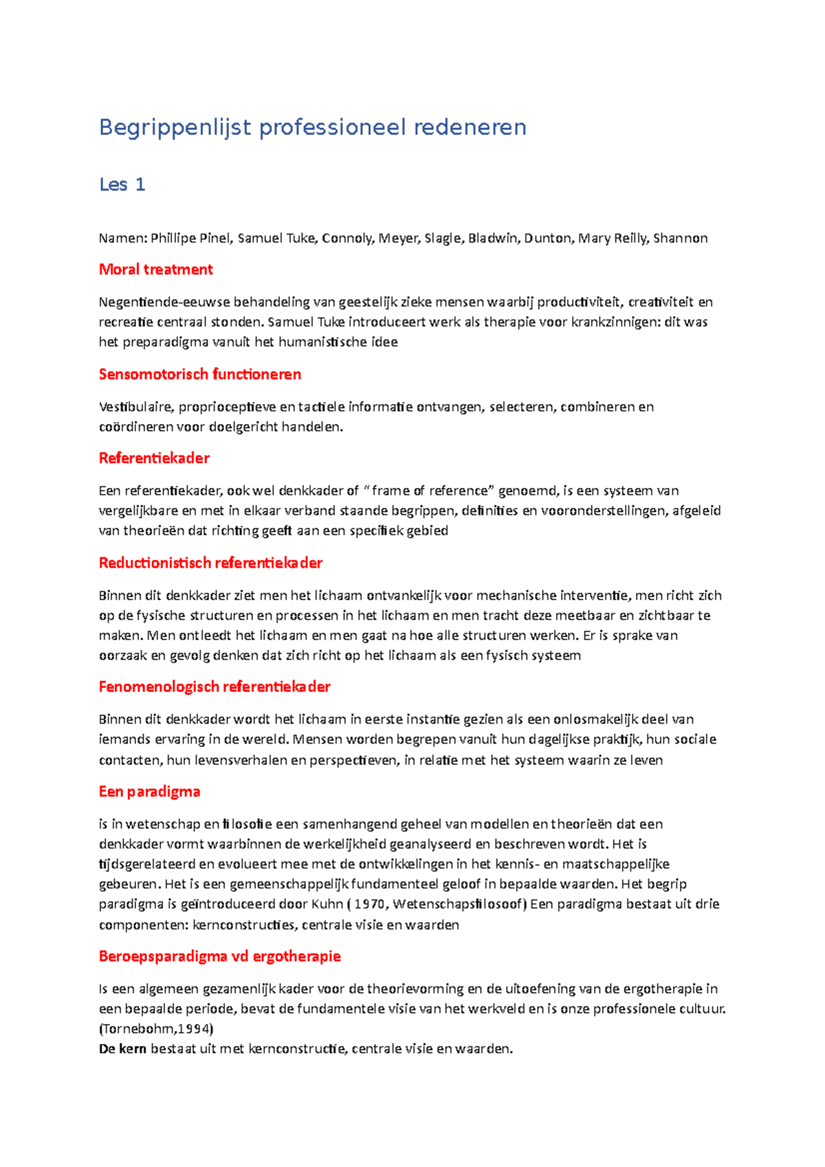 Begrippenlijst professioneel redeneren - Samuel Tuke introduceert werk ...