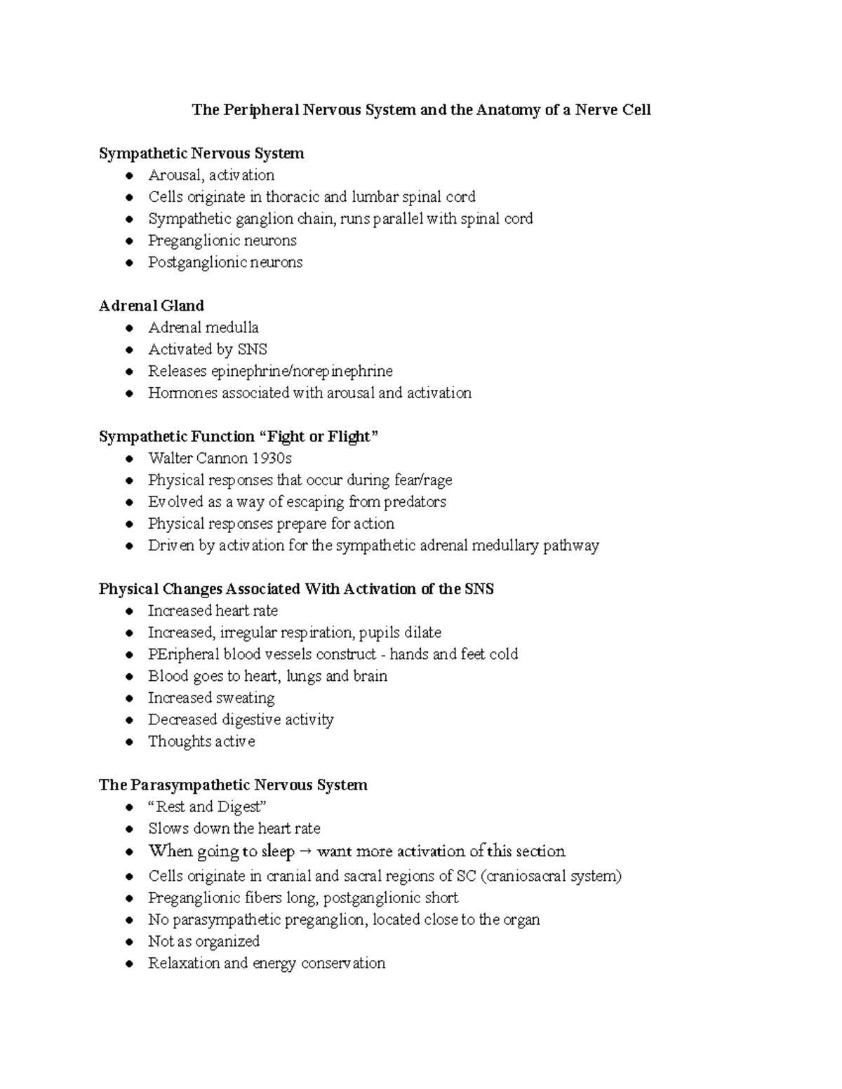 The Peripheral Nervous System and The Anatomy of a Nerve Cell - The ...