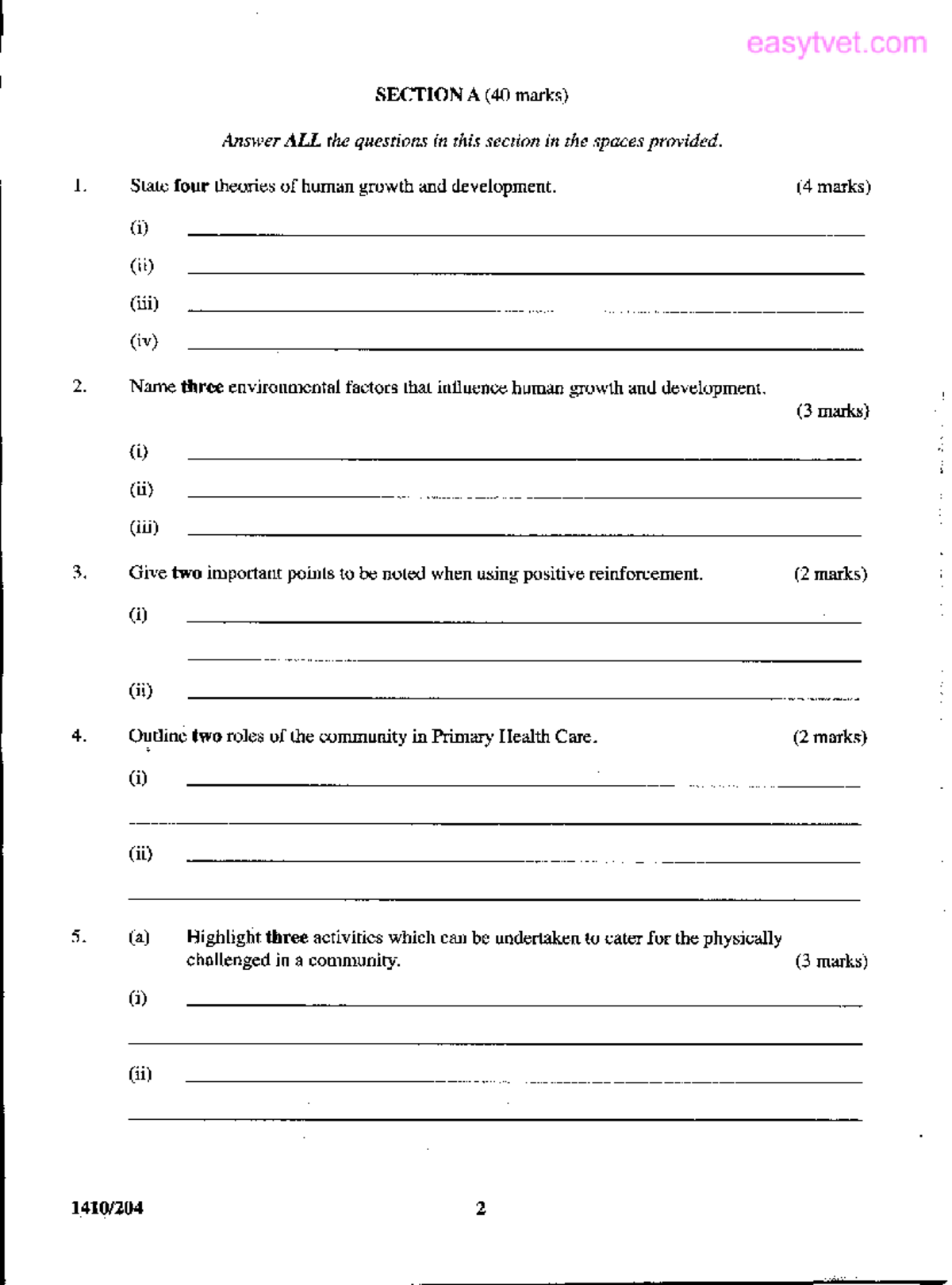 2014 july - Diploma in social work - easytvet SECTION A (40 marks ...