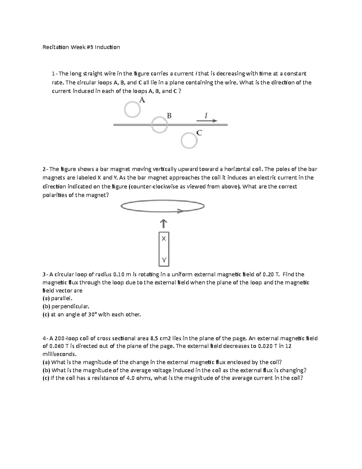 Recitation Induction - Provides a lot of worksheets, study guides ...