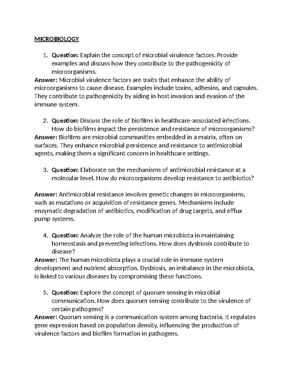 Microbiology - practice materials - MICROBIOLOGY Question: Explain the ...