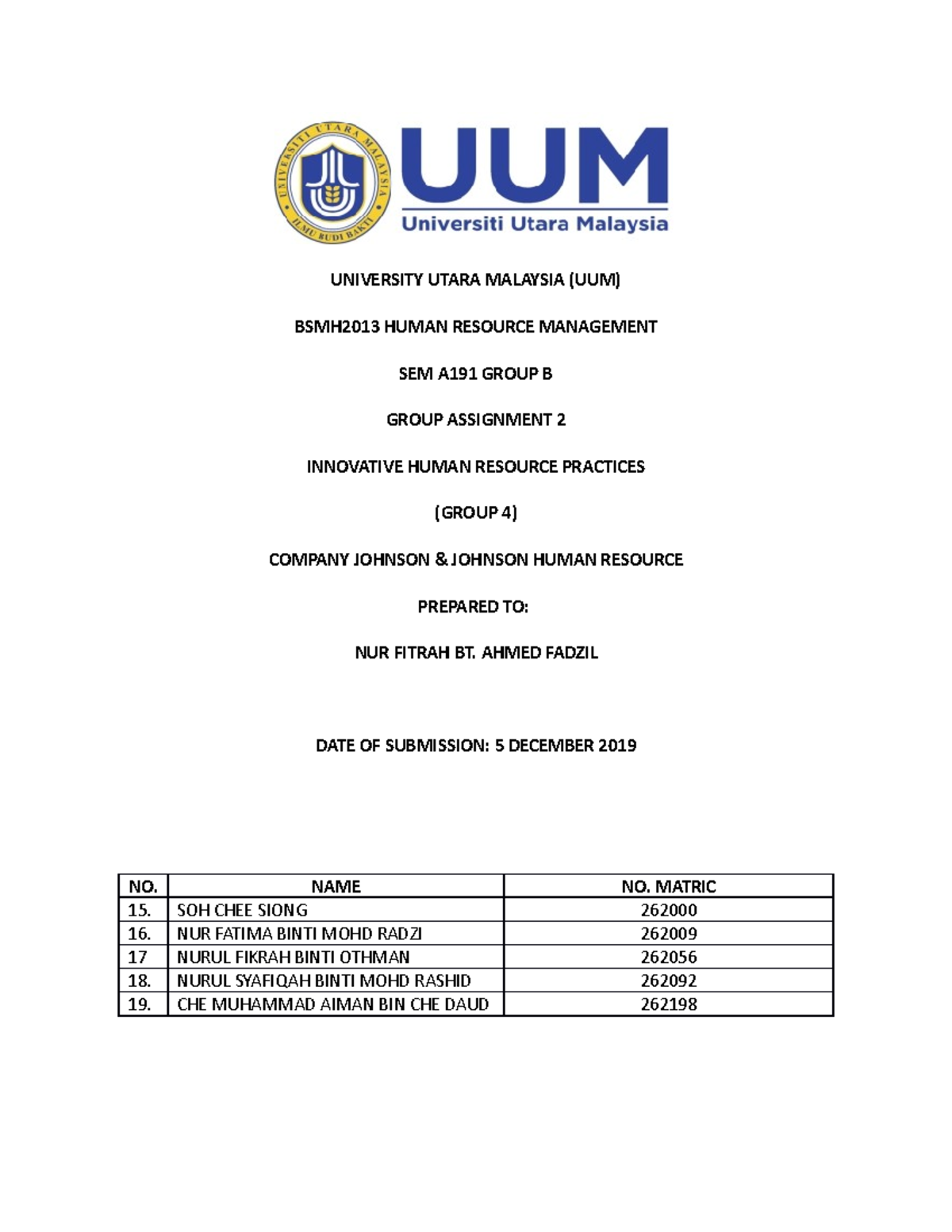 HRM Group 4 (1) A1 - Grade: B - UNIVERSITY UTARA MALAYSIA (UUM ...