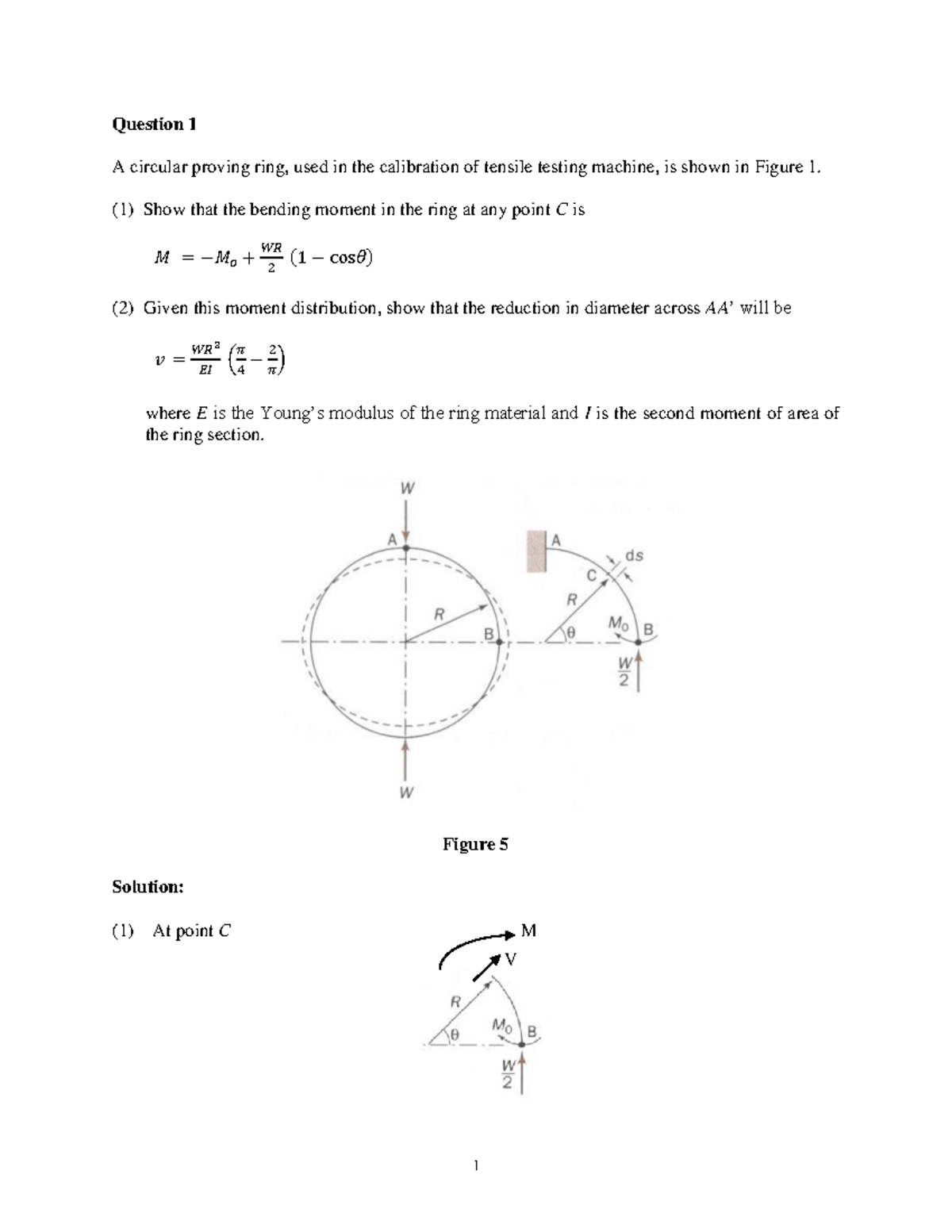 Additional Example 5 - Question 1 A circular proving ring, used in the ...