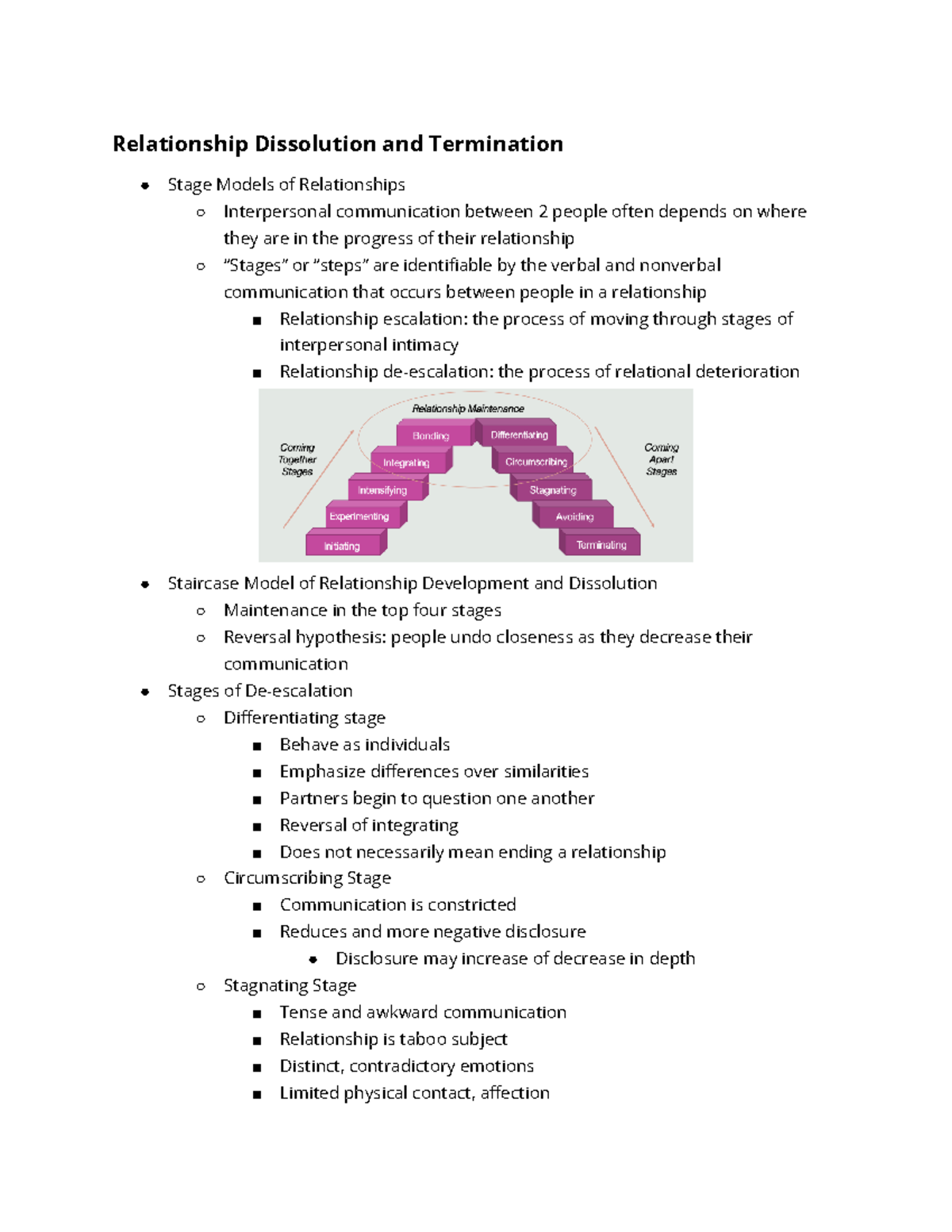 4 20 notes - Relationship Dissolution and Termination Stage Models of ...