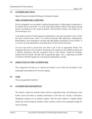 PFDA Assignment Report Jackson Tai TP059628 - INDIVIDUAL ASSIGNMENT TECHNOLOGY PARK MALAYSIA ...