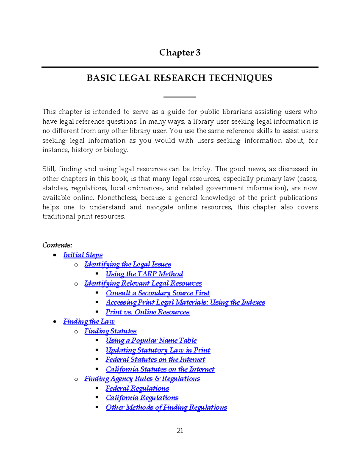 Ch3 - Ch3: Elements of research - Chapter 3 BASIC LEGAL RESEARCH ...