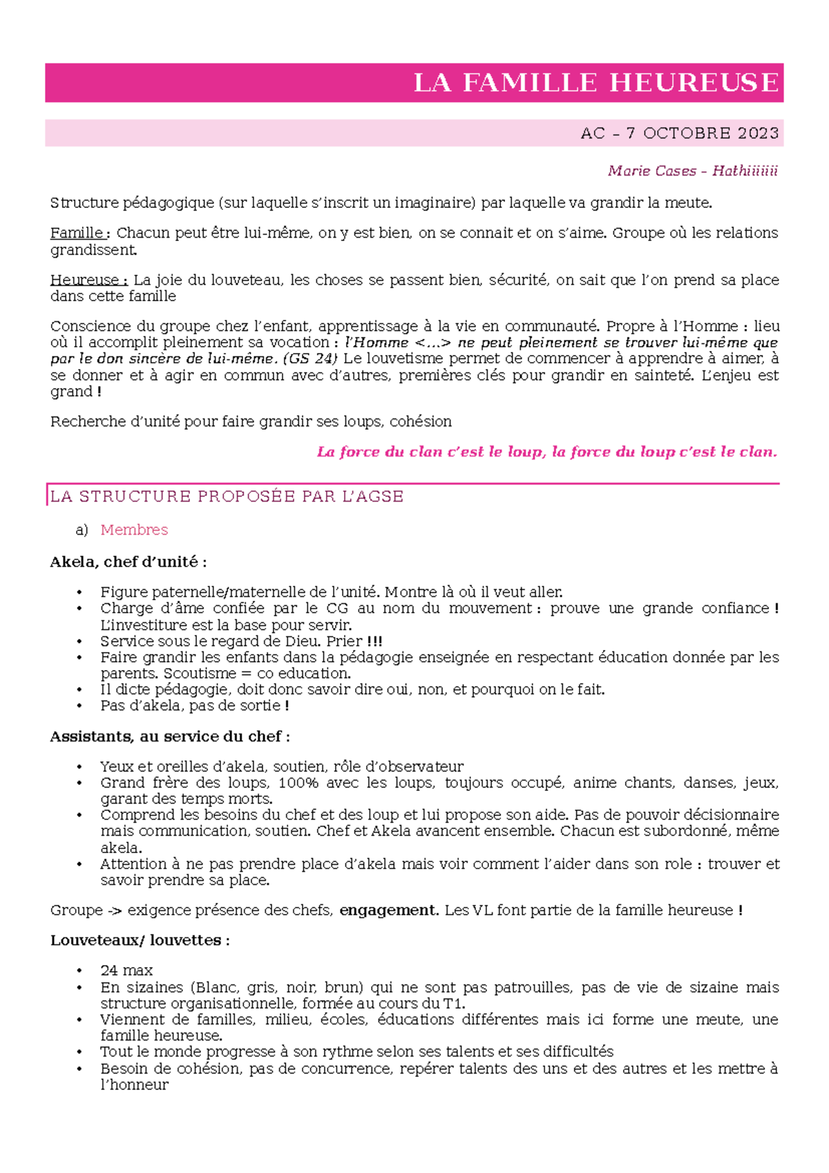 La famille heureuse - Sur la communauté dans le scoutisme - LA FAMILLE ...
