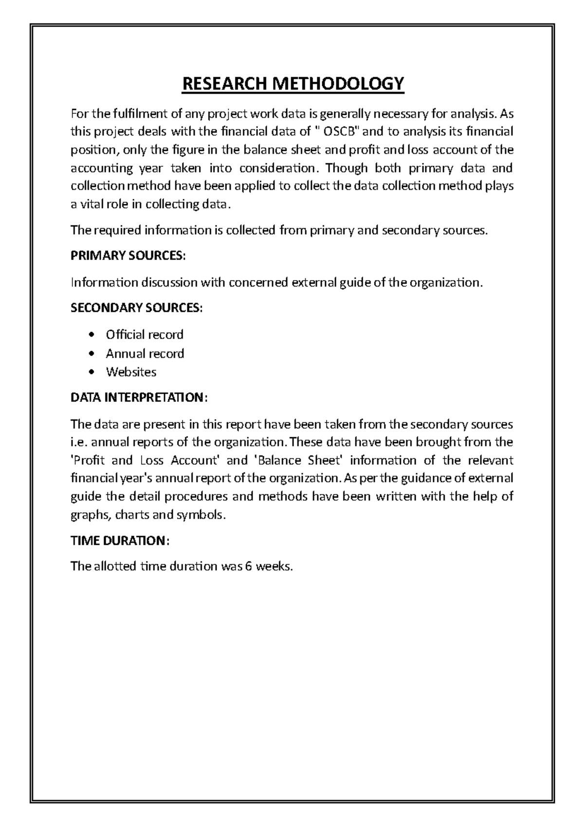 Chapter 2 3 4 - Summer internship - RESEARCH METHODOLOGY For the ...