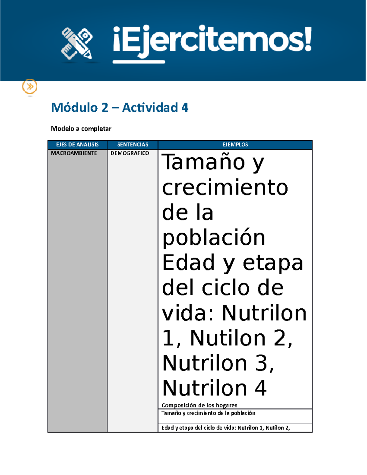 Api 2 mkt - API 2 MKT - Módulo 2 – Actividad 4 Modelo a completar EJES DE ANALISIS SENTENCIAS ...