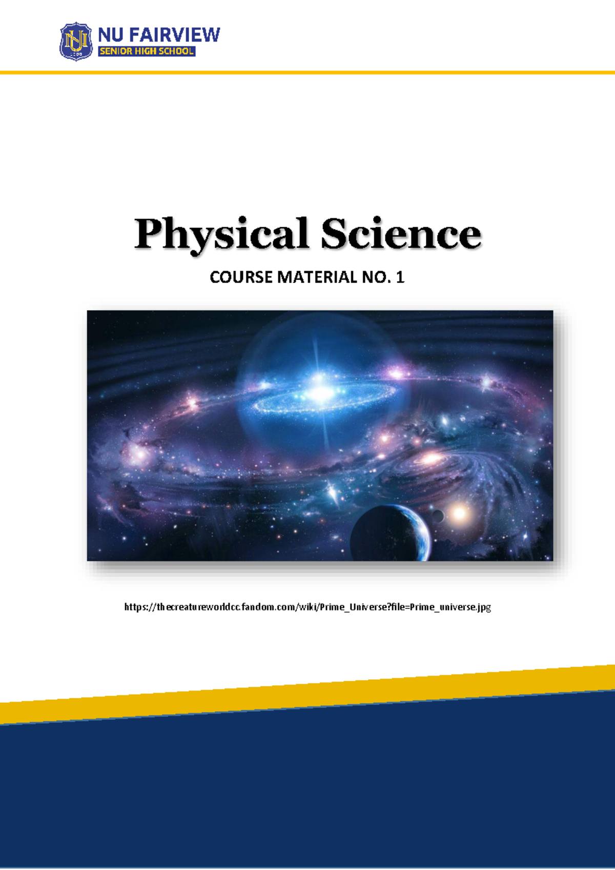 Course Material (Physical Science) 1 - Origin of the Chemical Elements ...