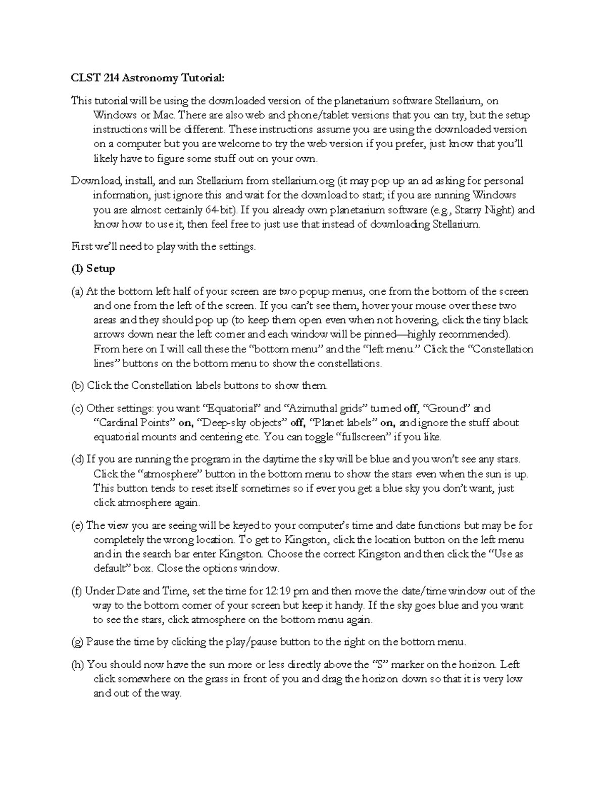 1. Astronomy Tutorial and assignment - - Studocu