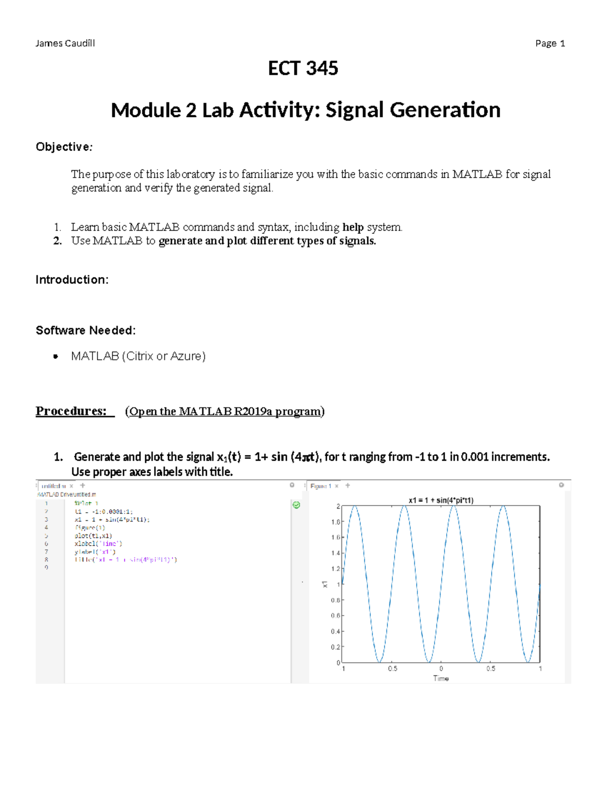 ECT345 Lab Instruction Module 2 - ECT 345 Module 2 Lab Activity: Signal ...