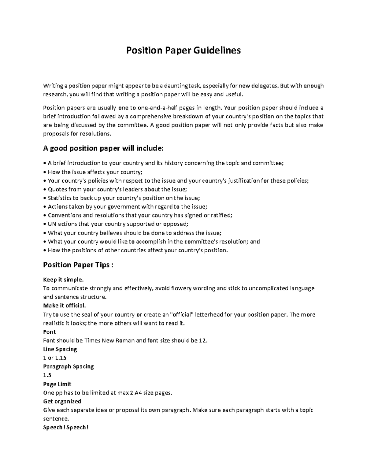 Position-Paper-Guideline - Position Paper Guidelines Writing a position ...