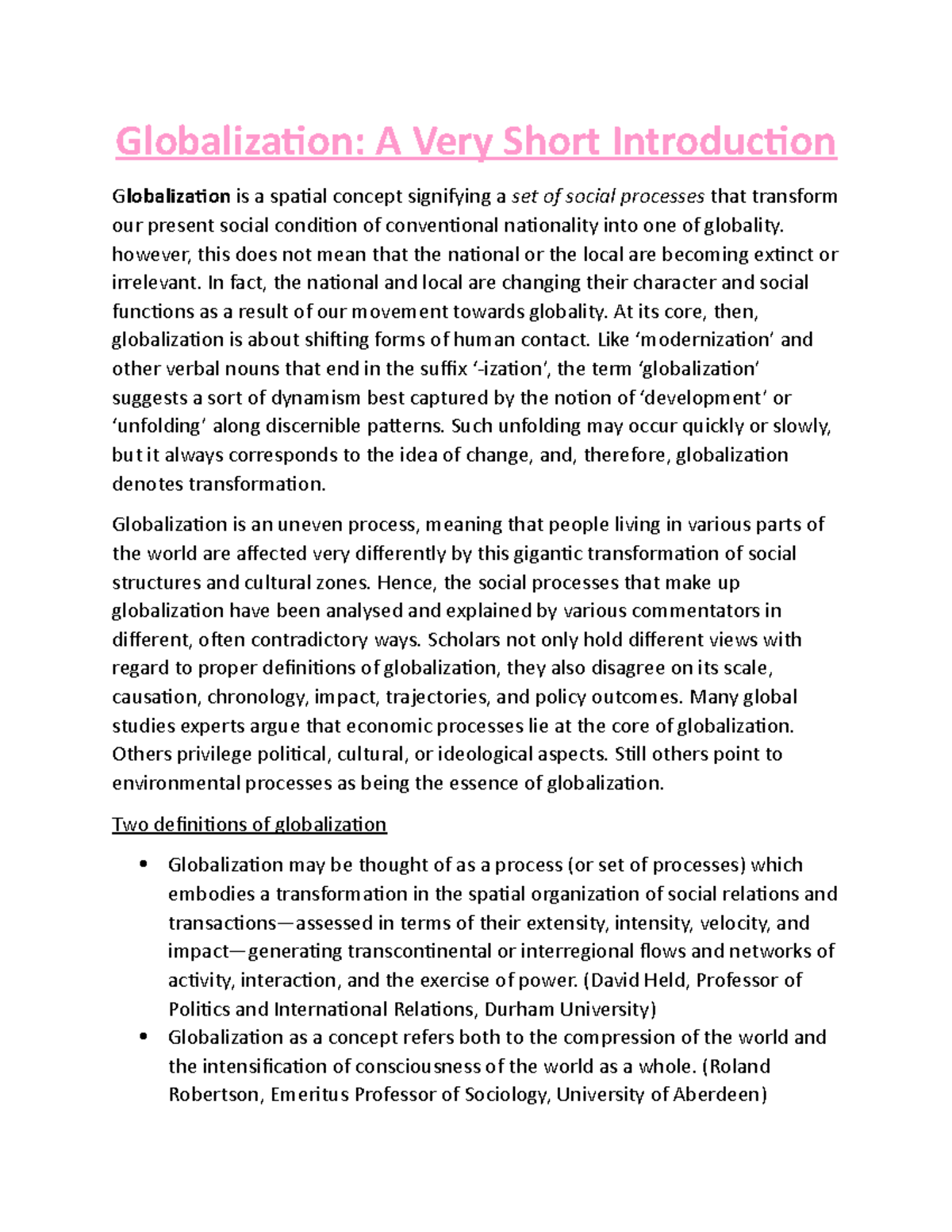 Module 1 - Globalization and how it relates to society - Globalization ...