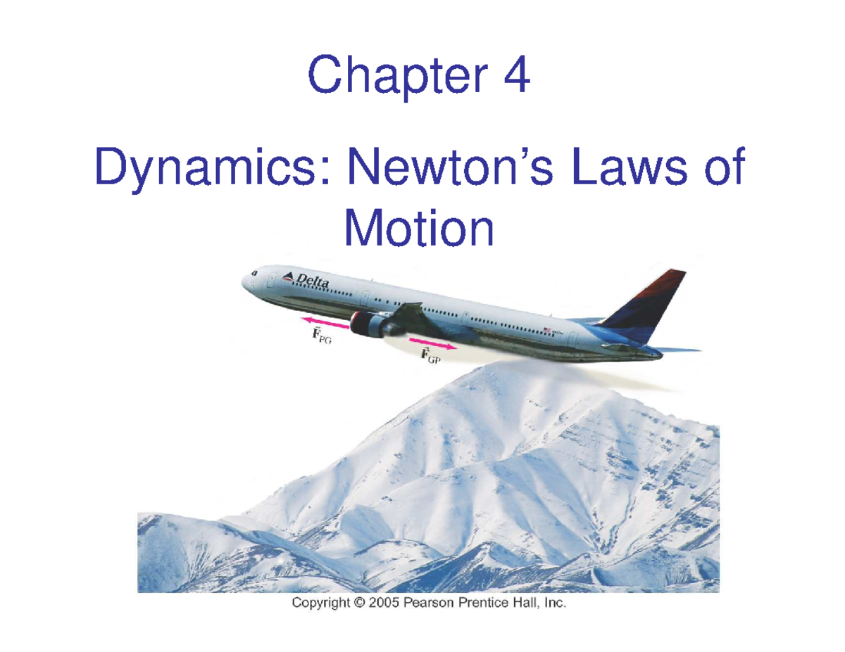 Lecture-10 - Lecture note 10 - Chapter 4 Dynamics: Newton’s Laws of ...