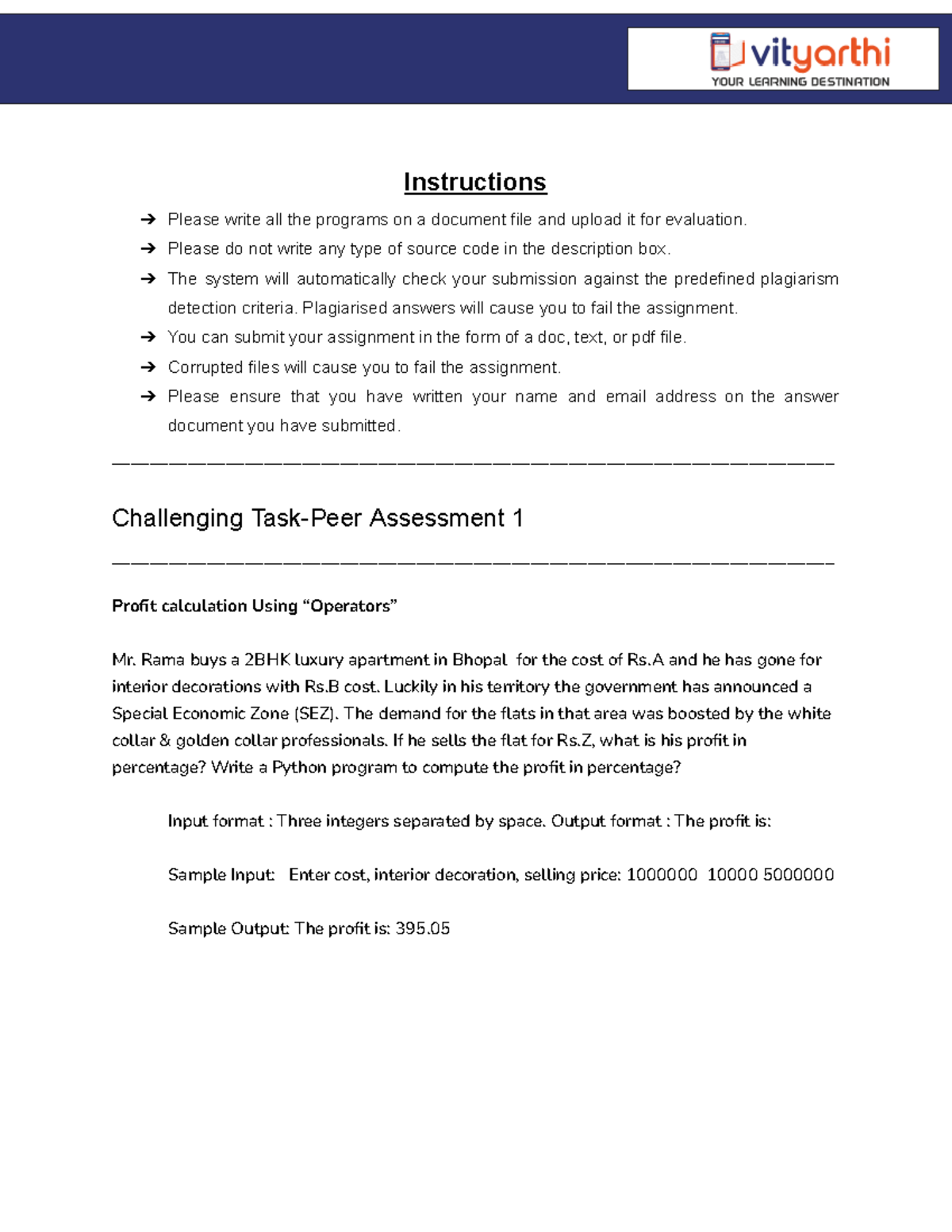 Challenging Tasks Module 4 - Instructions Please write all the programs ...