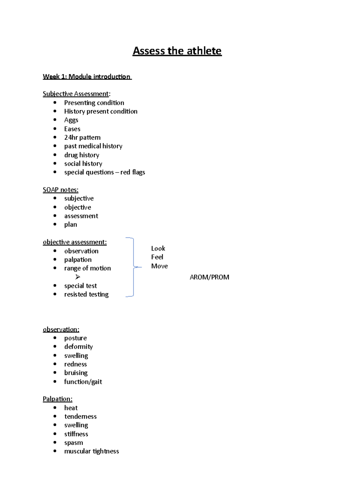 Assess the Athlete - Assess the athlete Week 1: Module introduction ...