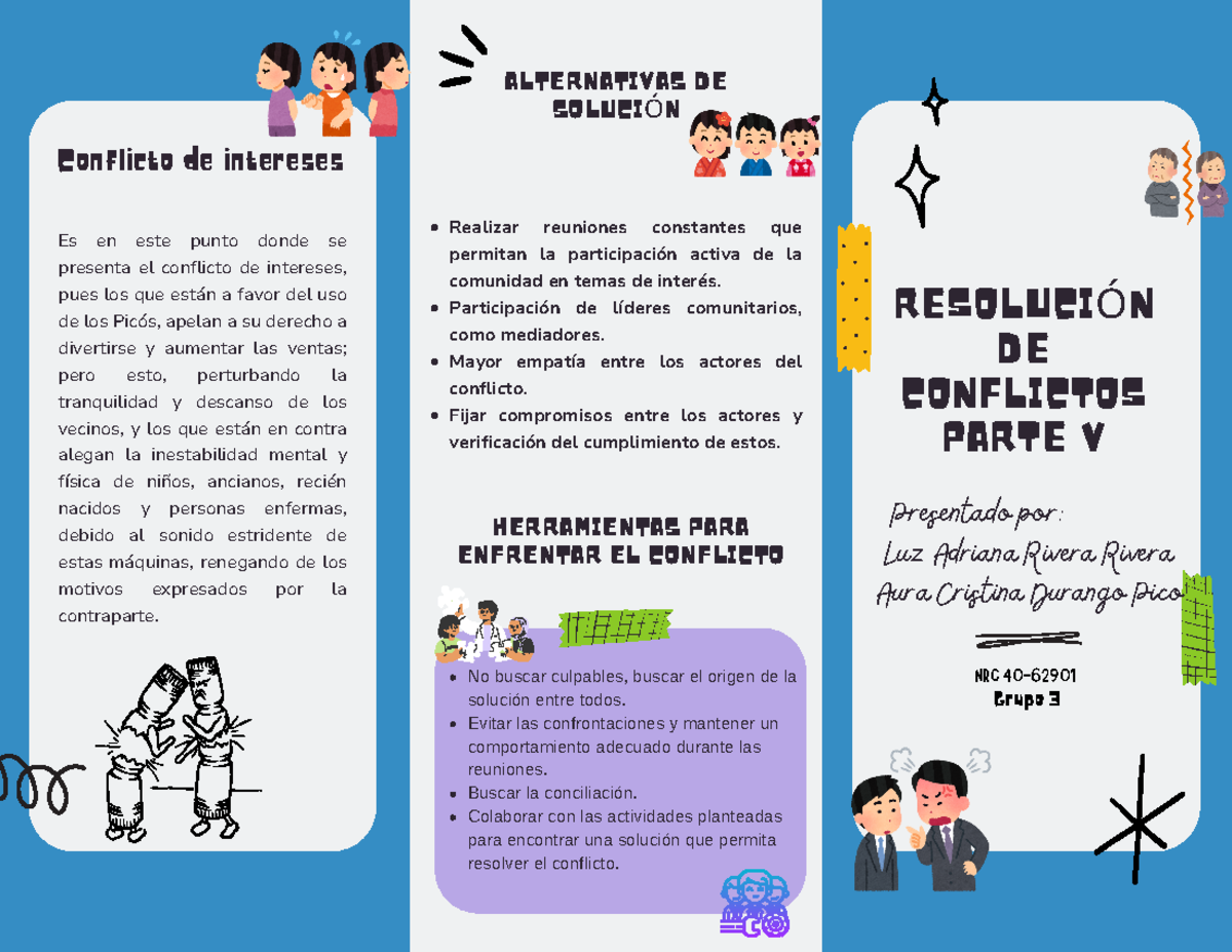 Folleto Resolución de conflictos parte 6 - No buscar culpables, buscar ...