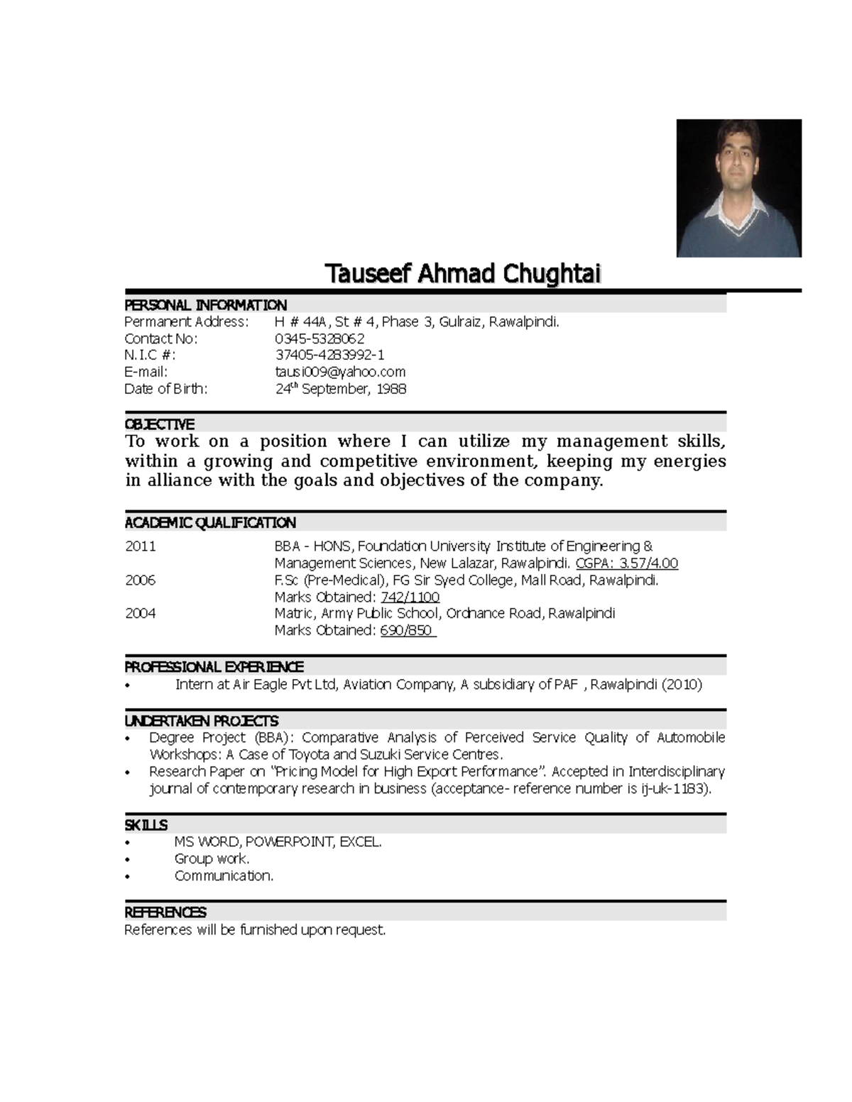 Tauseef Ahmad Chughtai - TTaauusseeeeff AhAhmamadd ChChuugghhttaaii ...