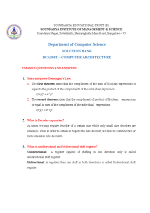 Bachelor of computer applications - BCA - Studocu