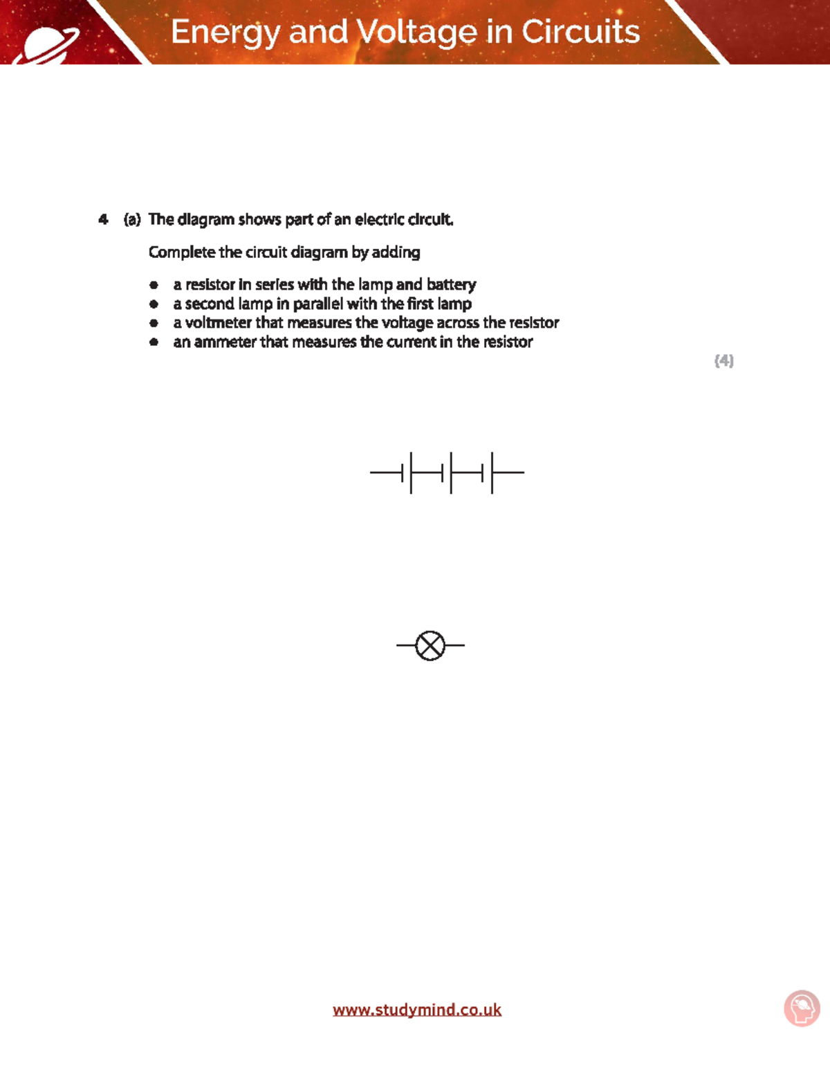 REV - rev - Energy and Voltage in Circuits 4 (a) The diagram shows part ...