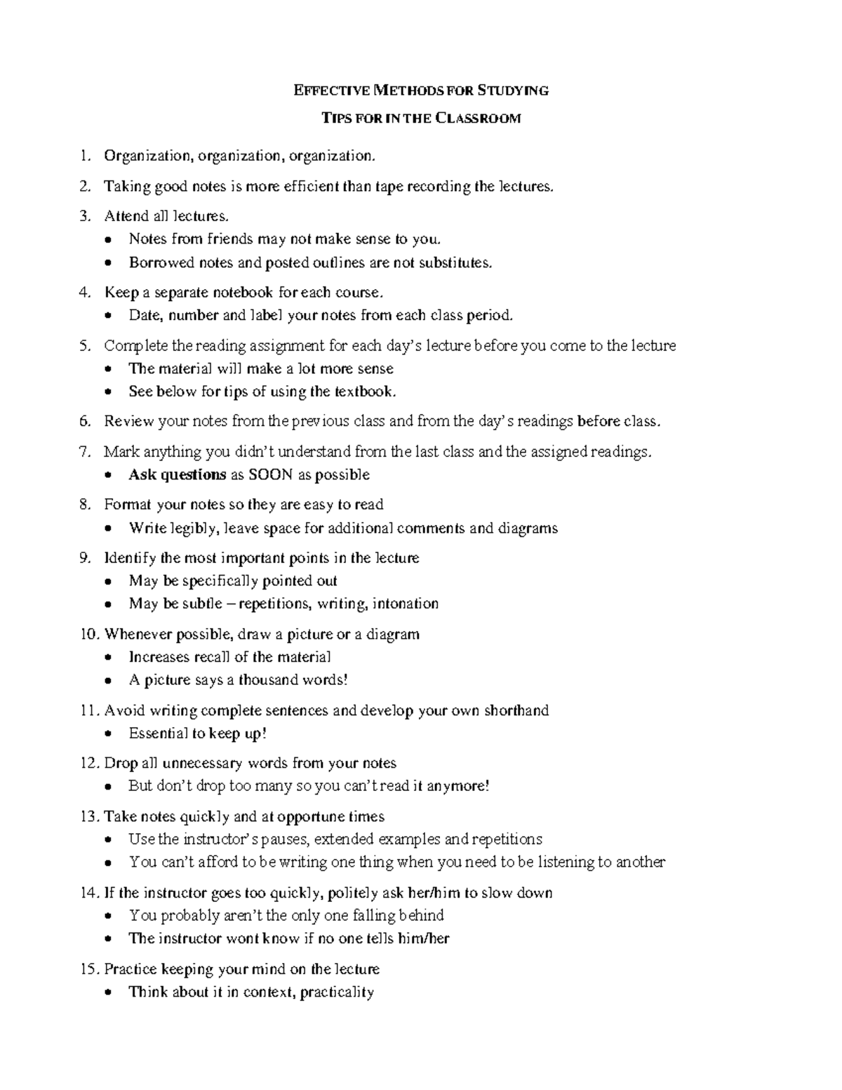 Tips For Effective Studying Effective Methods For Studying Tips For