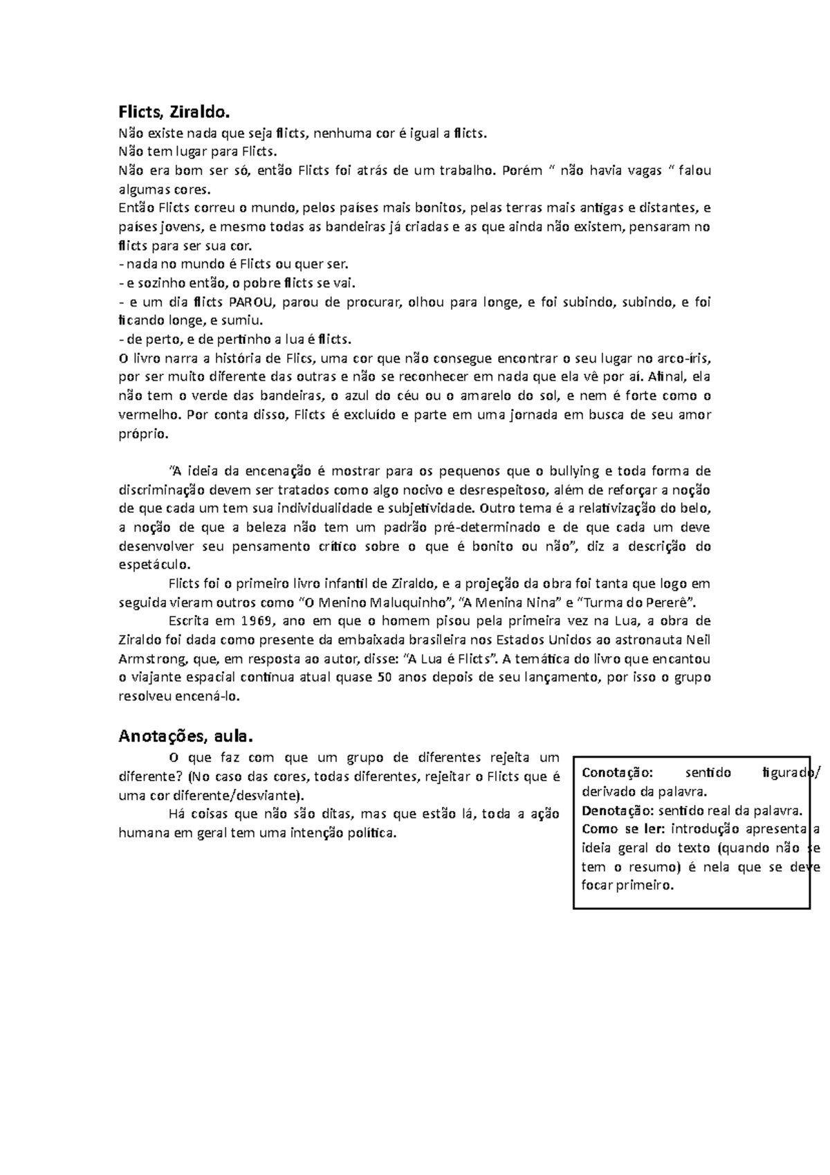 Flicts - Ziraldo - existe nada que seja flicts, nenhuma cor igual a ...